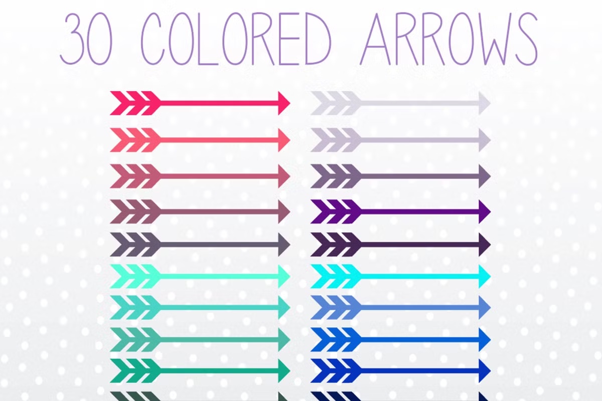 Colorful Arrow Clip Art - Creative Market