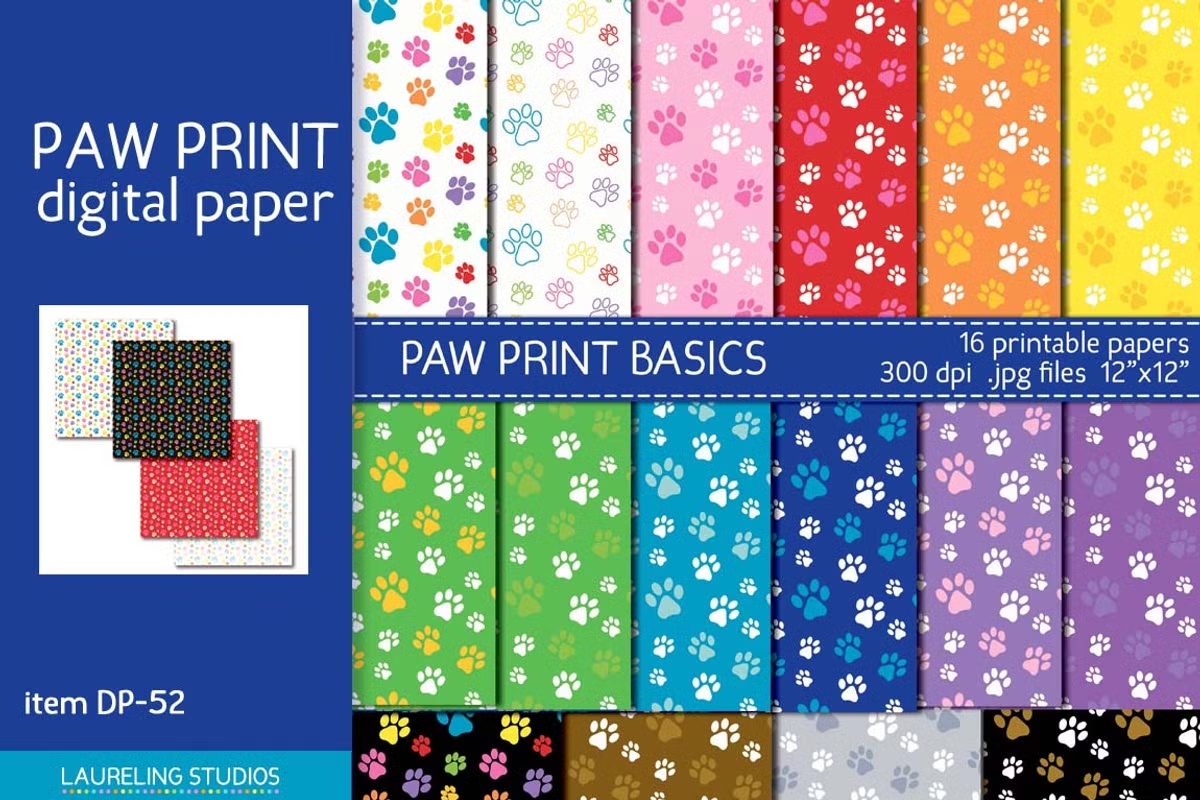 Paw Print Patterns/digital Paper - Creative Market