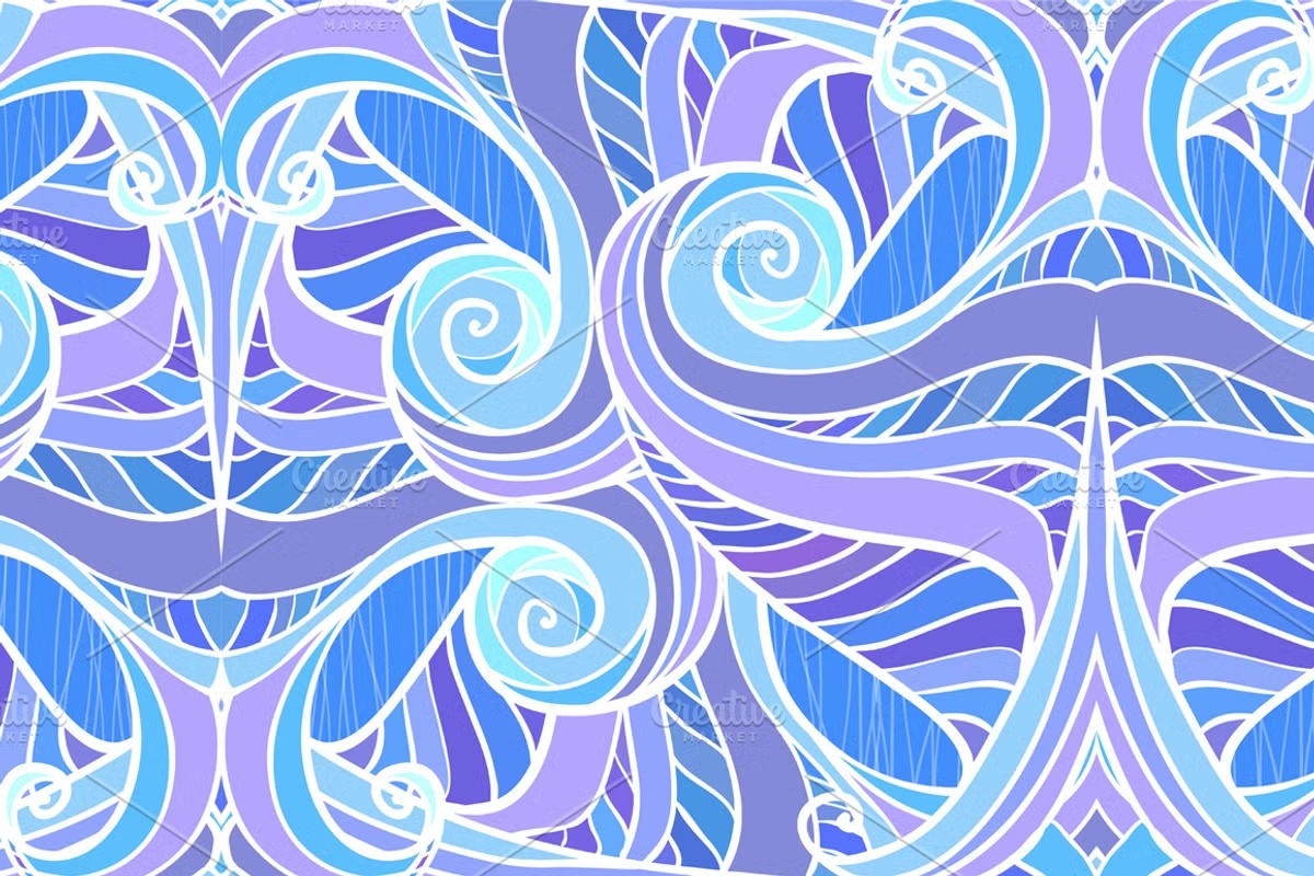 12 Ornate Wavy Seamless Patterns - Creative Market