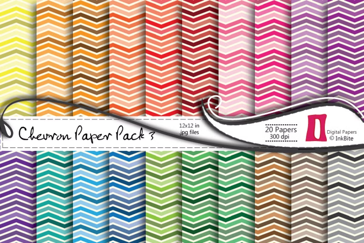 Chevron 3 Digital Paper Pack - Creative Market
